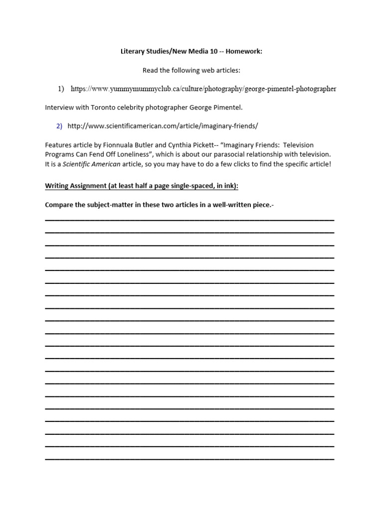 Imaginary Friends article | PDF