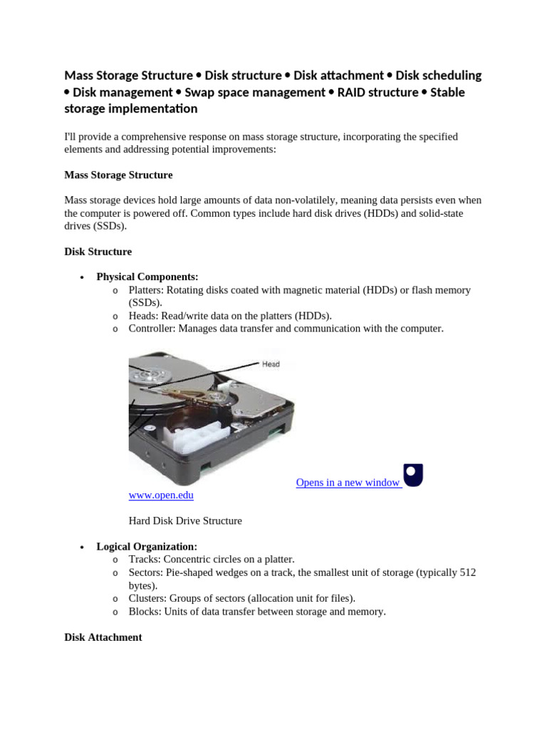 Mass Storage Structure | PDF | Hard Disk Drive | Computer Data Storage