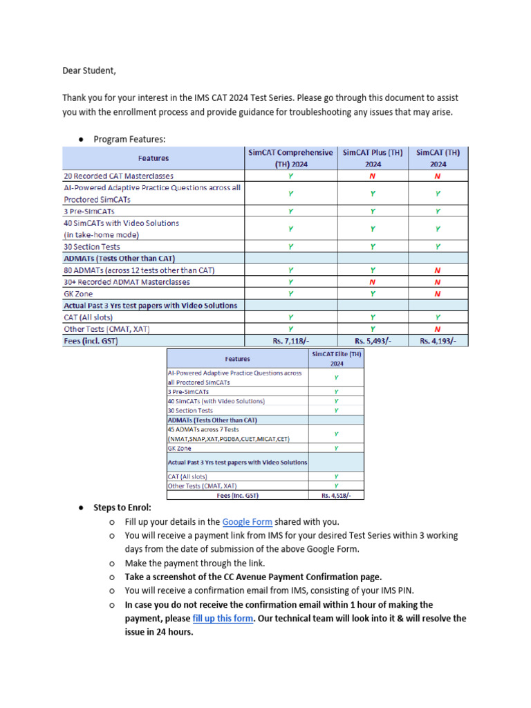 IMS CAT 2024 Test Series - in Association With Rodha | PDF