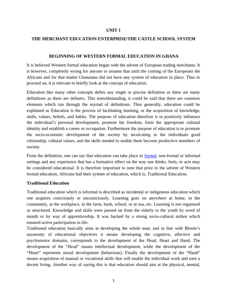 NEW HISTORY AND MANAGEMENT OF EDUCATION UNIT 1 DR. BAAFI (2) | PDF