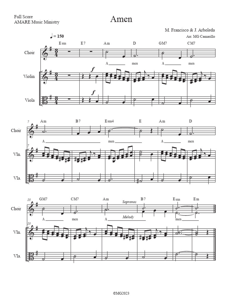 Amen - Full Score | PDF