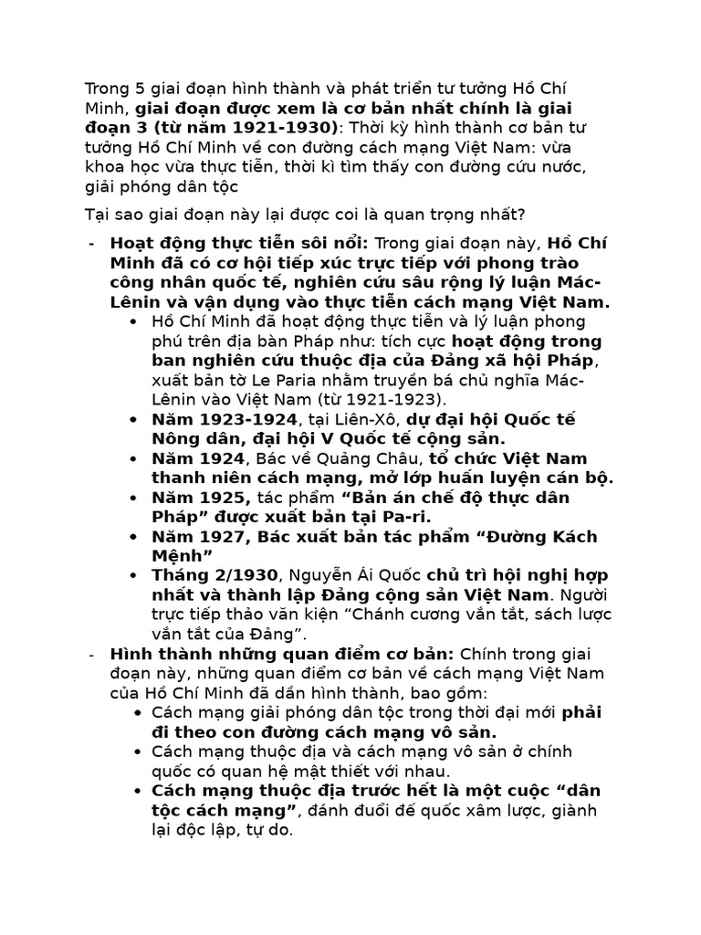 Câu 2 giai đoạn nào hình thành cơ bản TTHCM | PDF