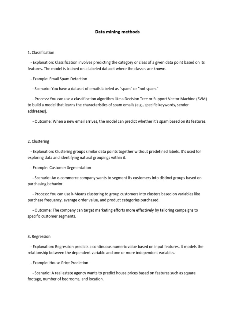 Data Mining Methods | PDF