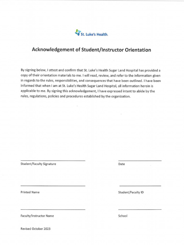 Orientation Packet To Sign | PDF