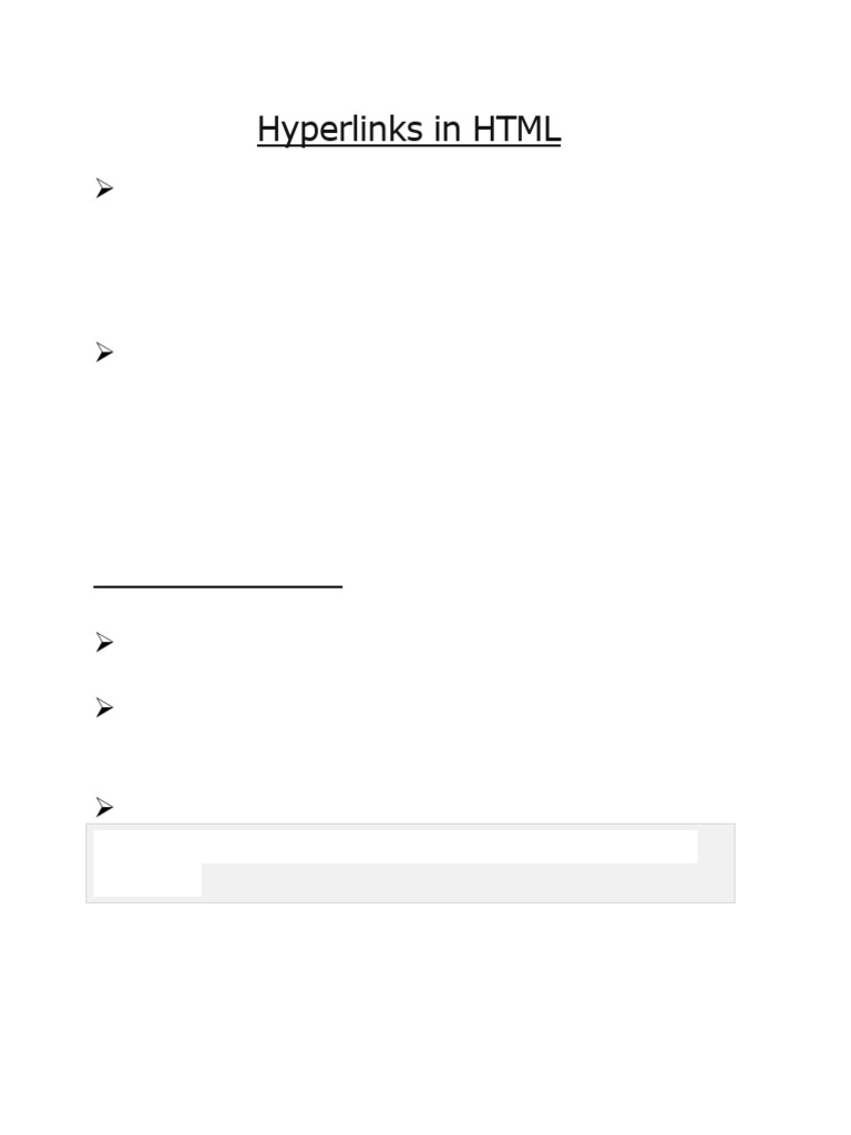 Hyperlinks In Html Pdf