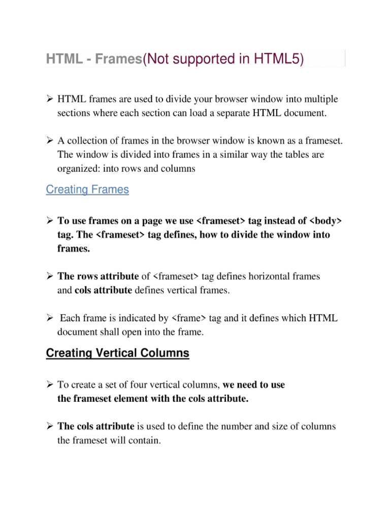 HTML Frames | PDF