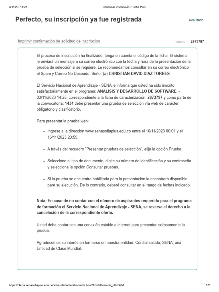 ANALISIS Y DESARROLLO DE SOFTWARE. - Sofia Plus | PDF