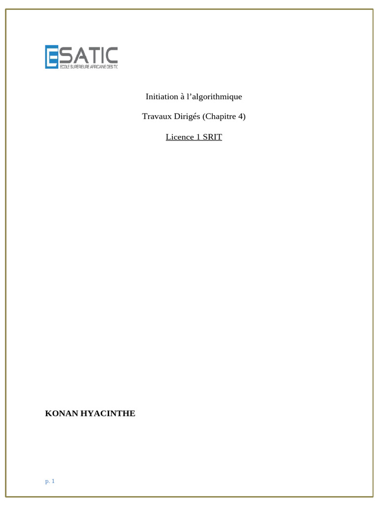 Travaux Dirige 3 - (Chapitre 4) | PDF