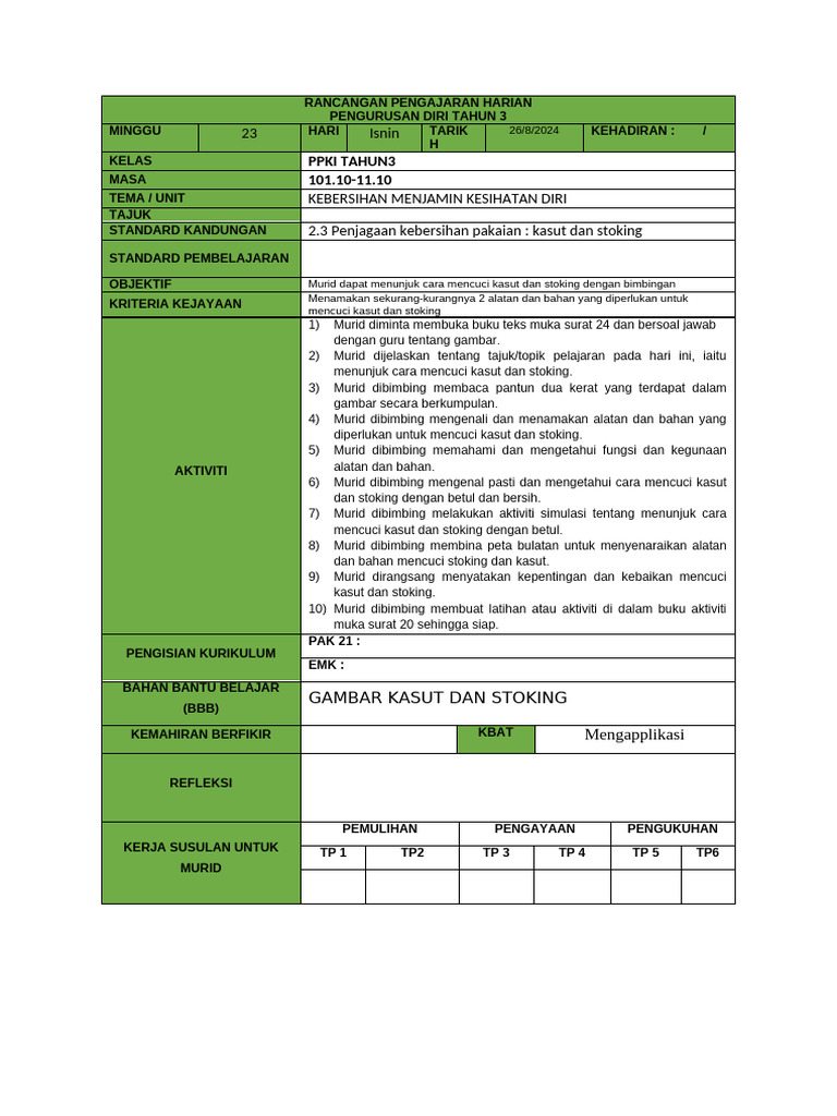 RPH PD TH3 23.08.2024 Selasa | PDF