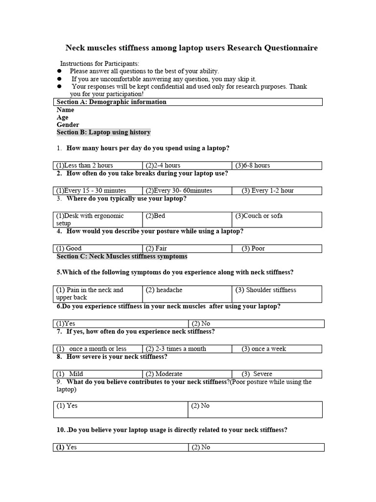 Research Questionnaire | PDF