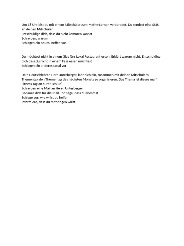 Um 18 Uhr Bist Du Mit Einem Mitschüler Zum Mathe | PDF