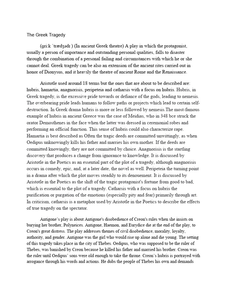 Greek Tragedy | PDF