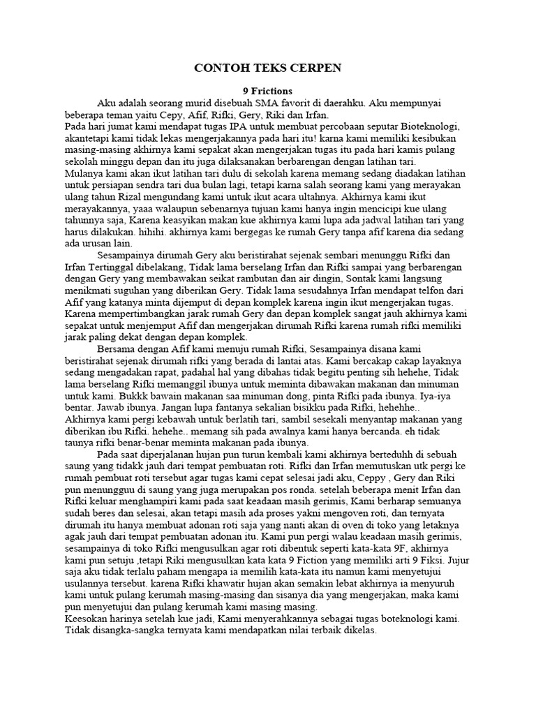 Contoh Teks Cerpen | PDF