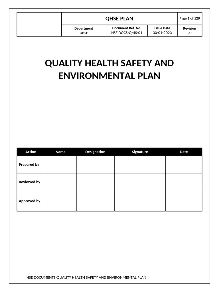 Qhse Plan | PDF