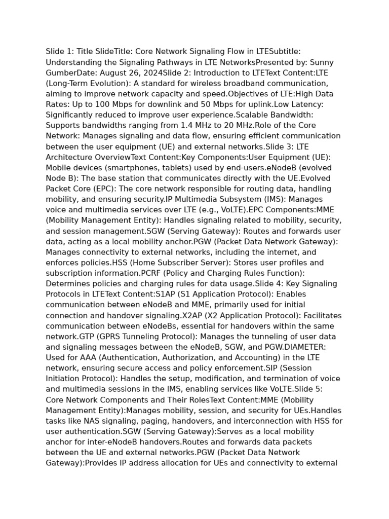 Lte Word | PDF | Ip Multimedia Subsystem | Computer Network