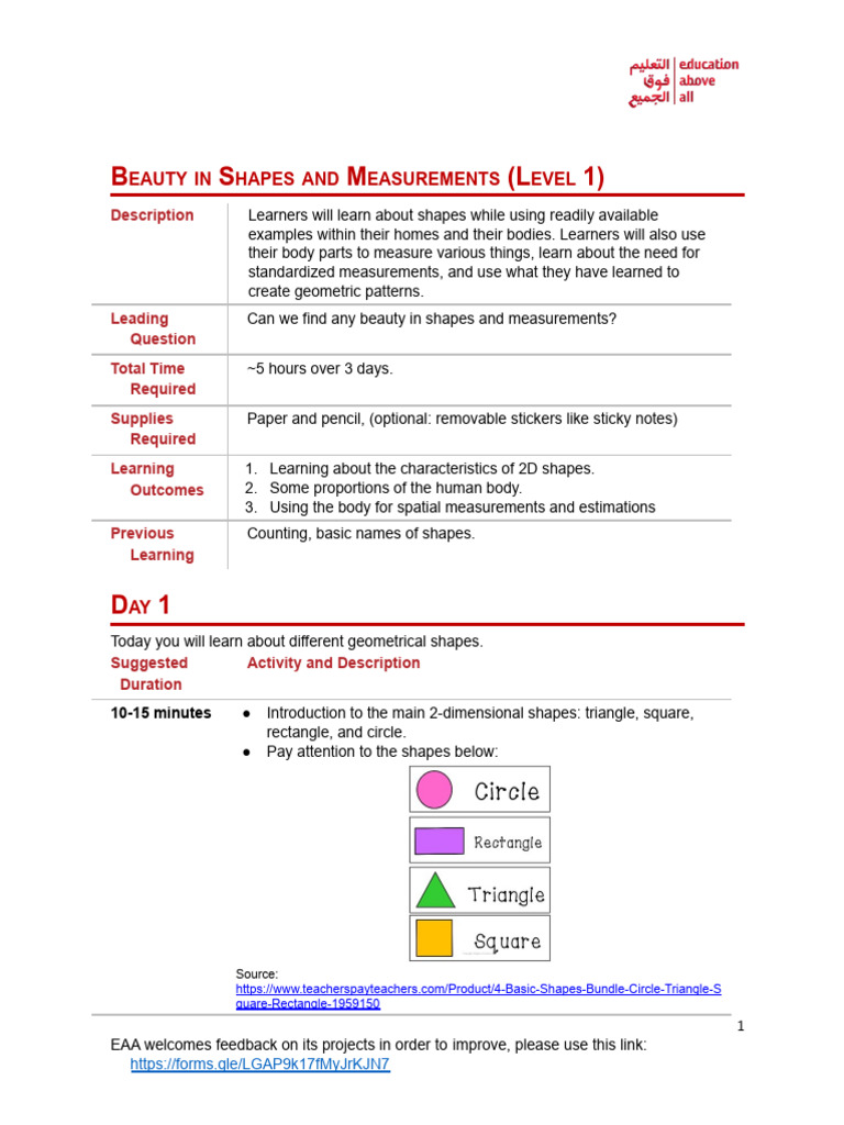 Week 3 - Beauty in Shapes | PDF