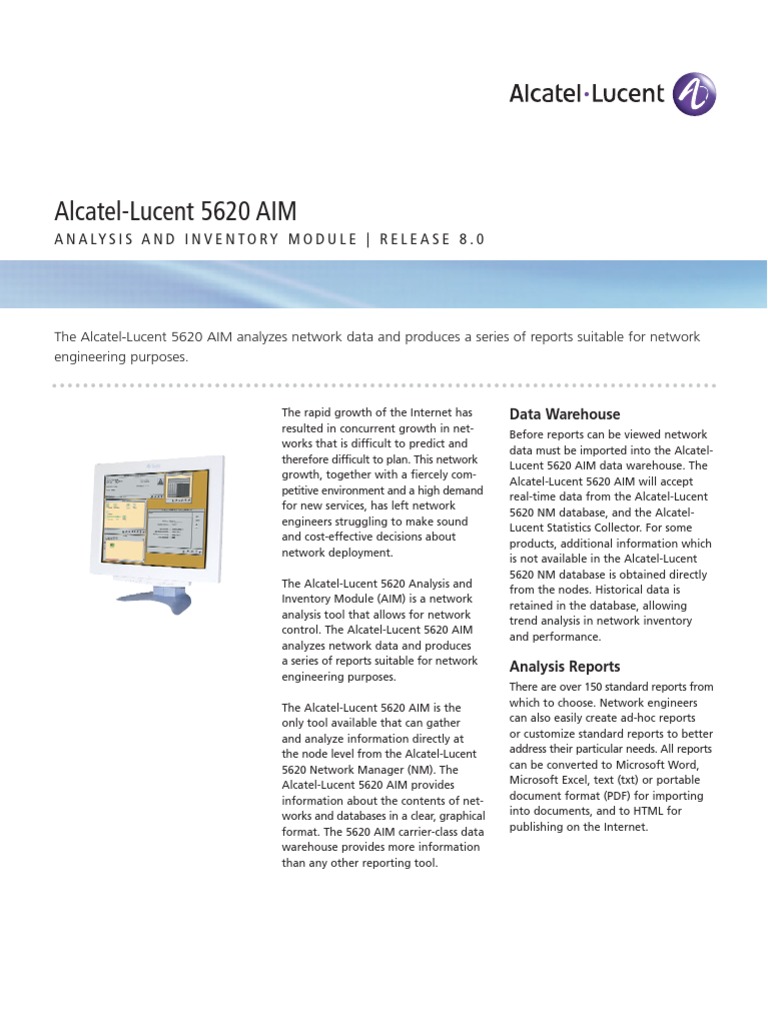 Alcatel-Lucent 5620 AIM | PDF | Network Topology | Computer Network