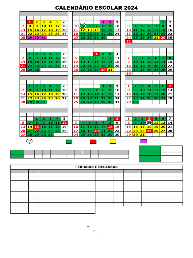 Calendario Escolar 2024 | PDF