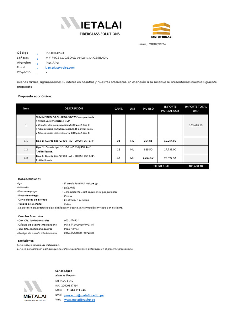Boleta Metafibras Pre0149-24 - Vyp Ice Sac | PDF
