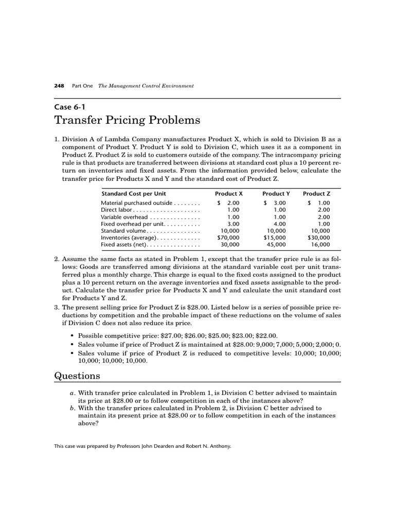 Transfer Pricing Challenges | PDF | Prices | Inventory
