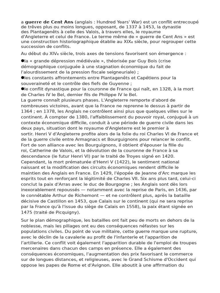 Guerre Cent Ans | PDF