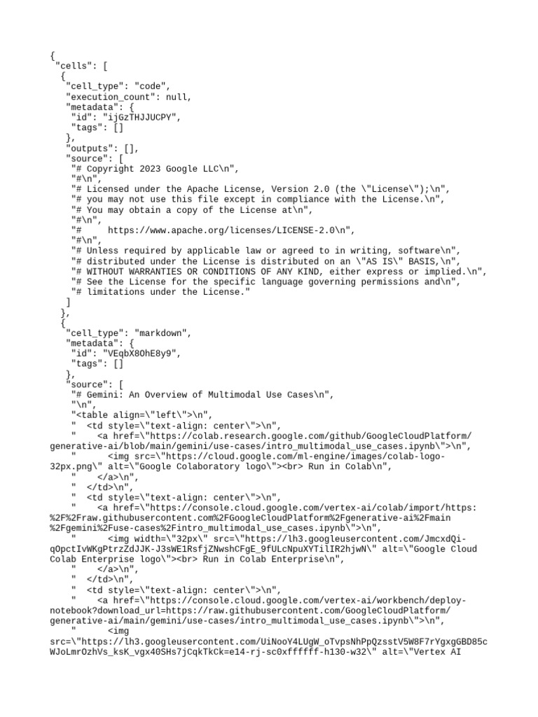 Intro Multimodal Use Cases.ipynb | PDF Intro Multimodal Use Cases.ipynb | PDF
