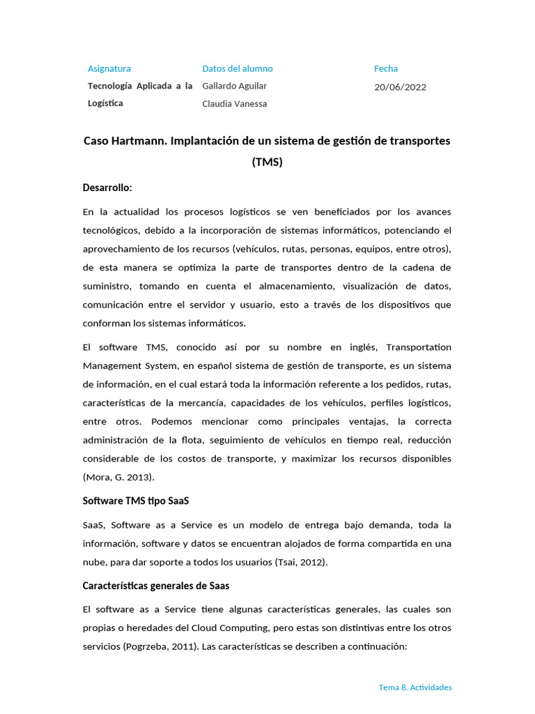 Trabajo Practico - Tecnología - Apli - 3 | PDF | Planificación de recursos empresariales | Negocios
