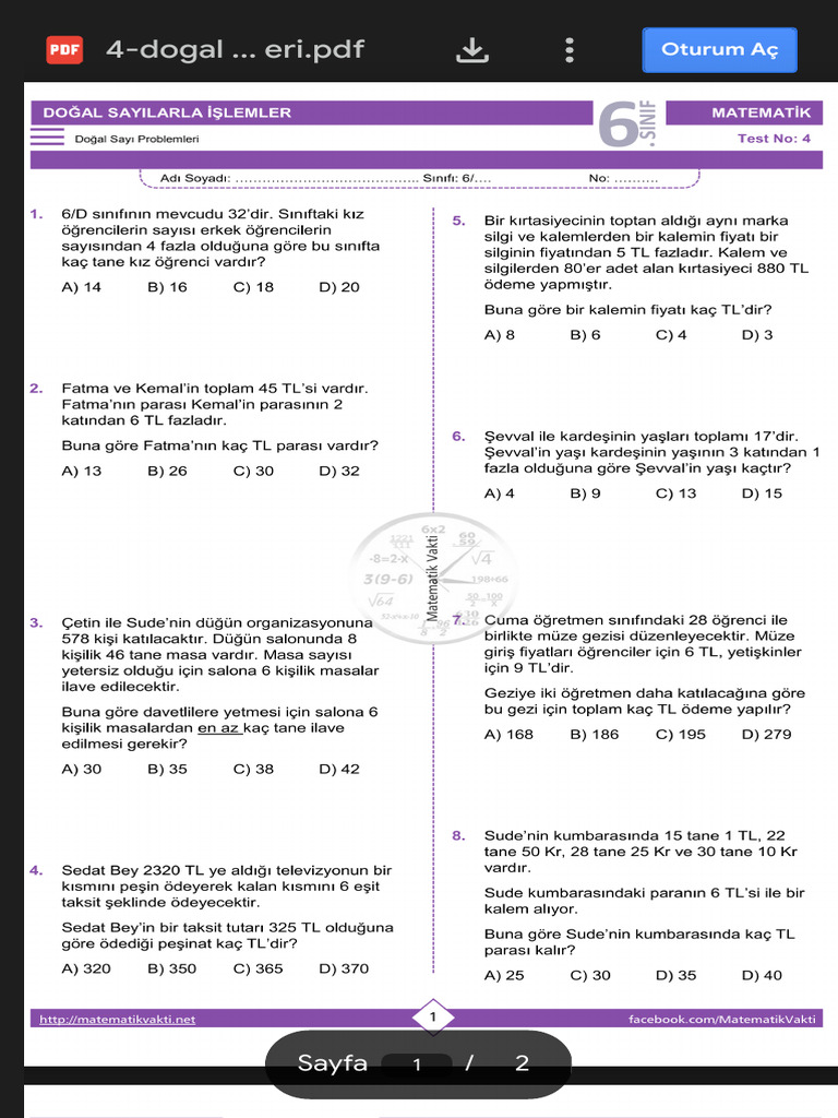 4-dogal-sayi-problemleri.pdf - Google Drive | PDF