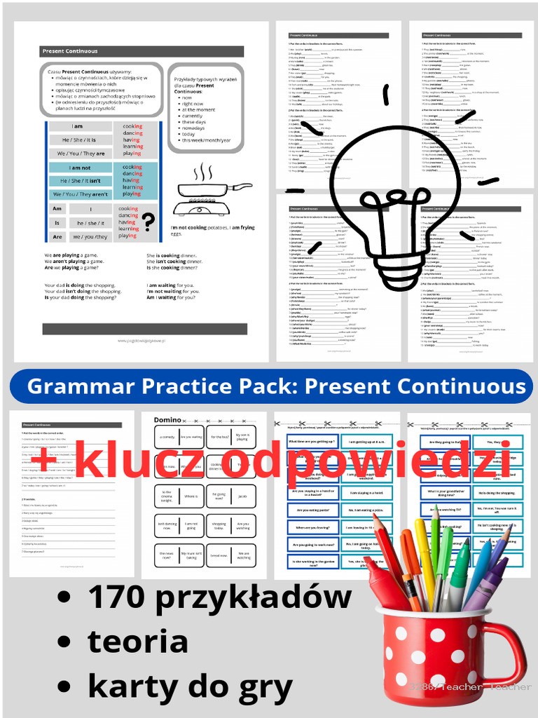 Present Continuous 5grammar Practice Pack 1724017760 | PDF