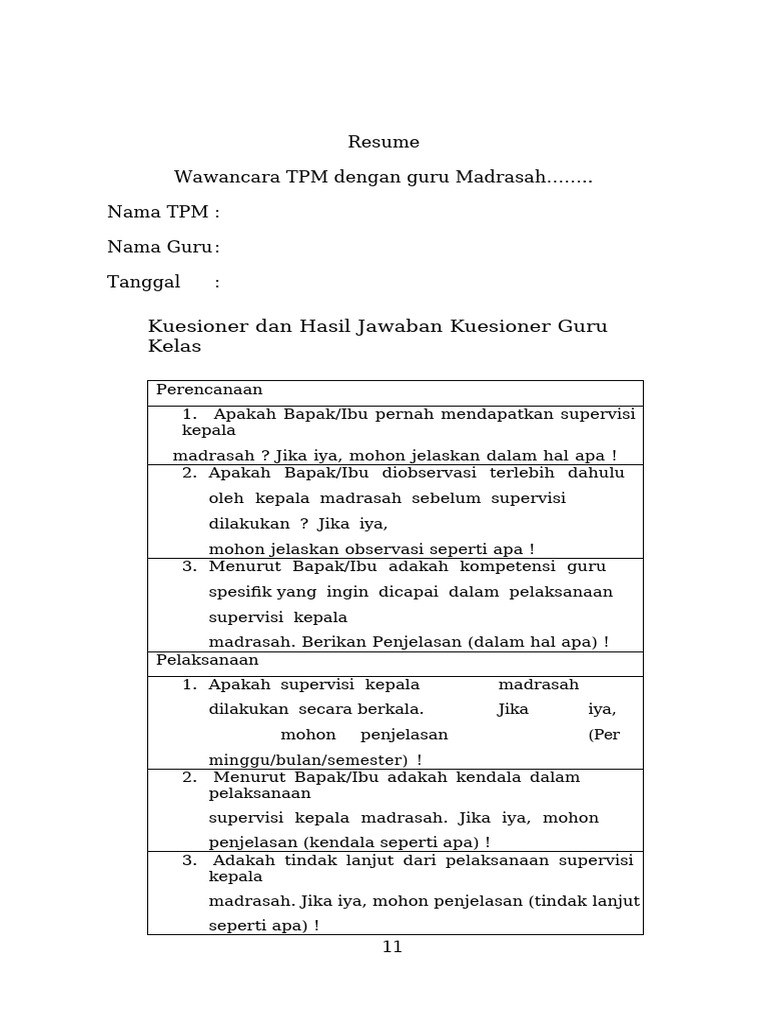 A.3.3 Contoh Wawancara TPM. Dengan Guru | PDF
