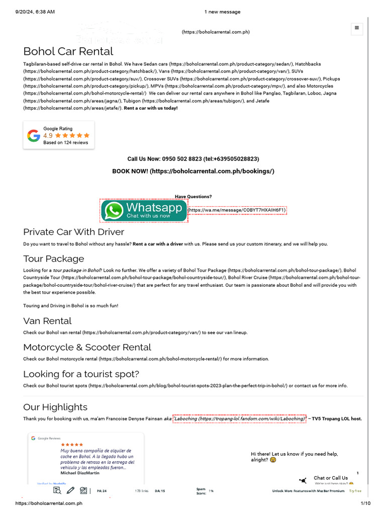 Bohol Car Rental - Self-Drive or With Driver - Tagbilaran City | PDF ...