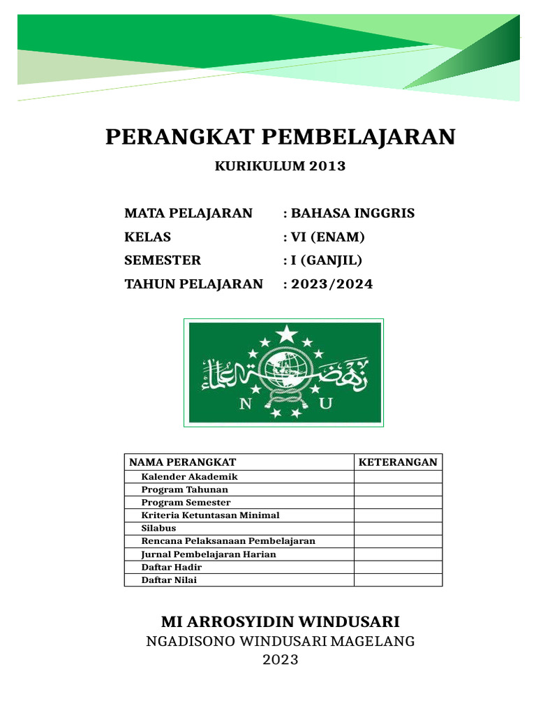 Cover Perangkat Pembelajaran | PDF