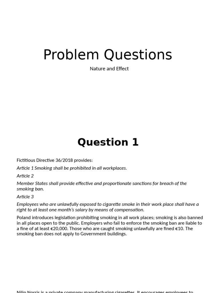 Problem Questions Nature and Effect | PDF