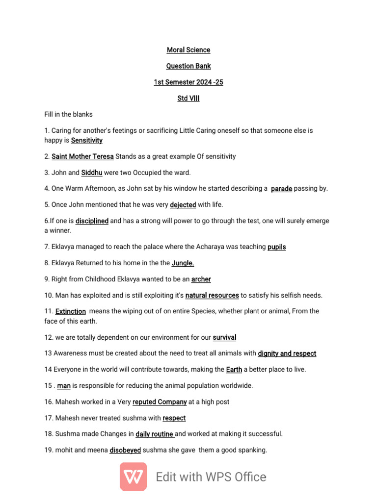 Moral Science | PDF