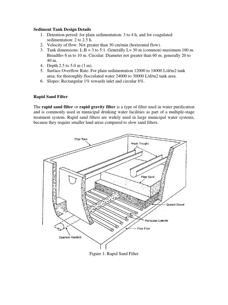 Sediment Tank Design Details - 2 | PDF | Water Treatment | Filtration