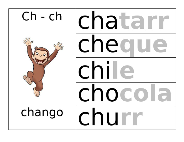 Letras y palabras con "ch" | PDF