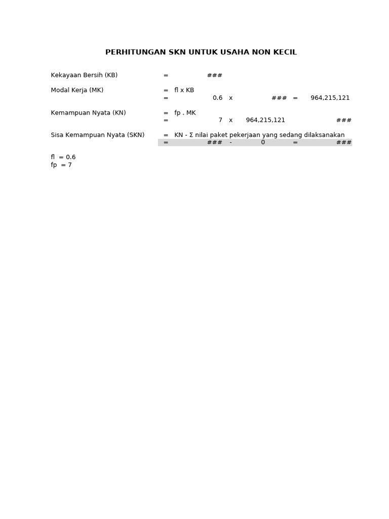 Perhitungan SKN | PDF