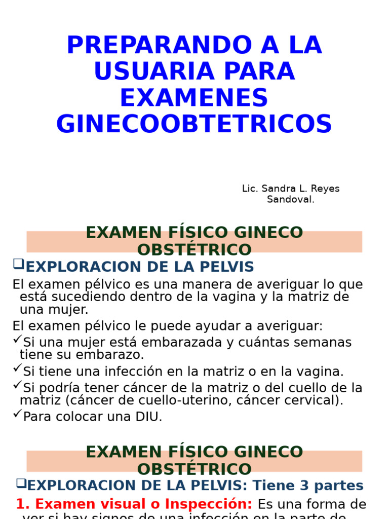 Preparando A La Usuaria para Examenes Ginecoobtetricos | PDF