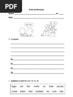 Ficha de Trabalho - Vogais e Ditongos | PDF | Artes Linguísticas e ...