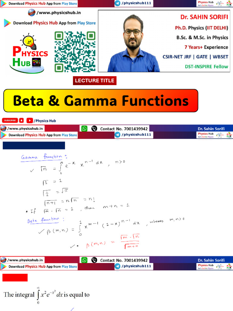 (PDF) Lec-23 Beta and Gamma Functions | PDF