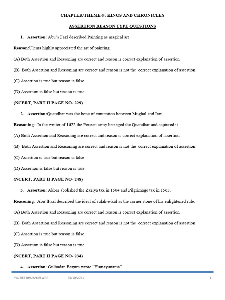 CLASS 12 - CHAPTER 9 - MCQ, AR, SQ, Maps | PDF