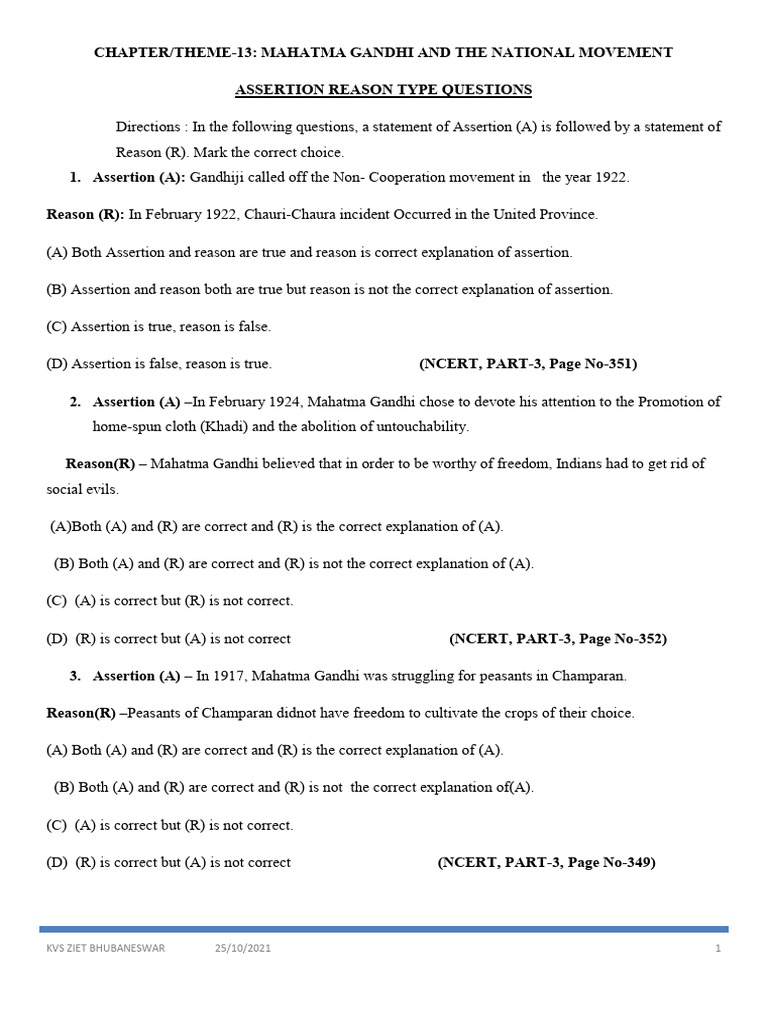 CLASS 12 - CHAPTER 13 - MCQ, AR, SQ, Maps | PDF