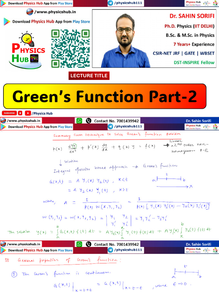 (PDF) Lec-35 Greens Function - Part 2 | PDF