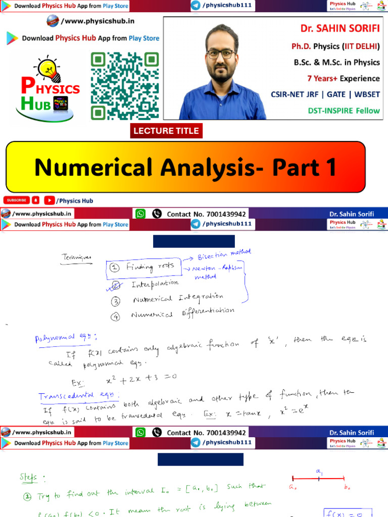 (PDF) Lec-40 Numerical Analysis - Part 1 | PDF