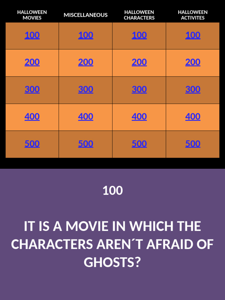 Halloween Jeopardy 2022-3 | PDF