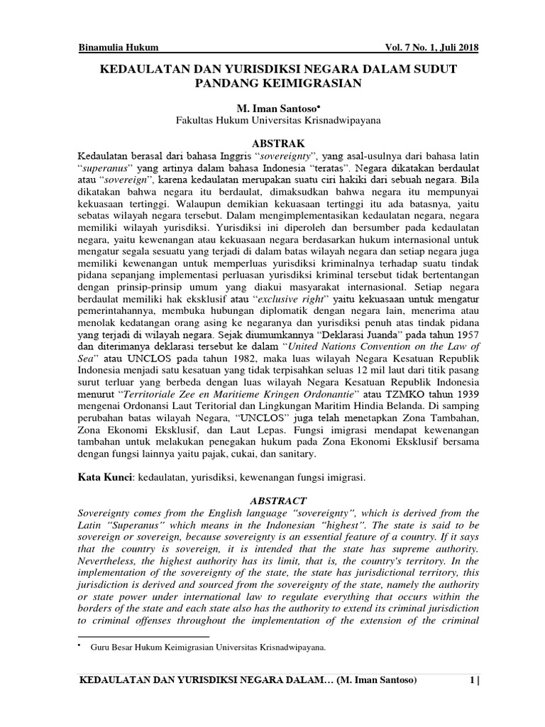 Kedaulatan Dan Yurisdiksi Negara Dalam S 2c304abe | PDF