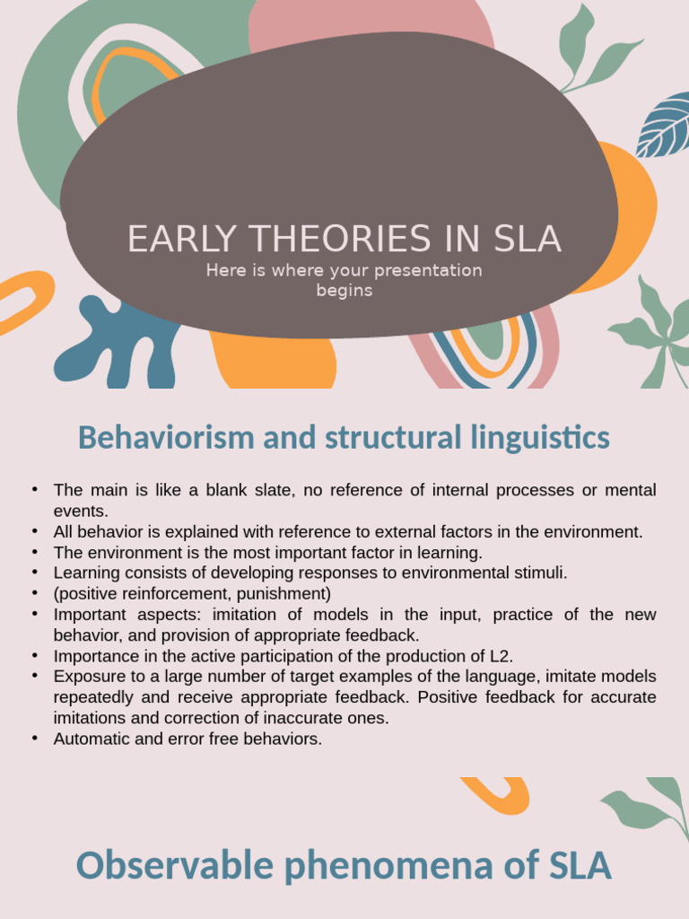 Early Theories in Sla | PDF