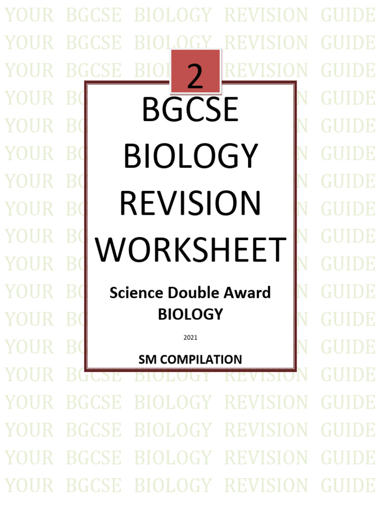 Biology Science Double Award Worksheet - Edited | PDF