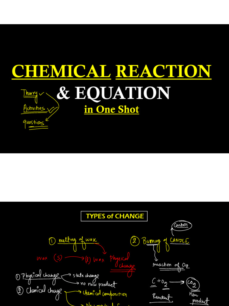 Chemical Reaction & Eqaution in One Shot | PDF