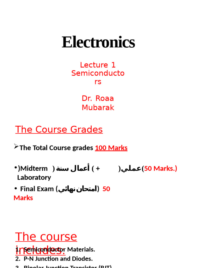 Electronics Lecture_1 | PDF